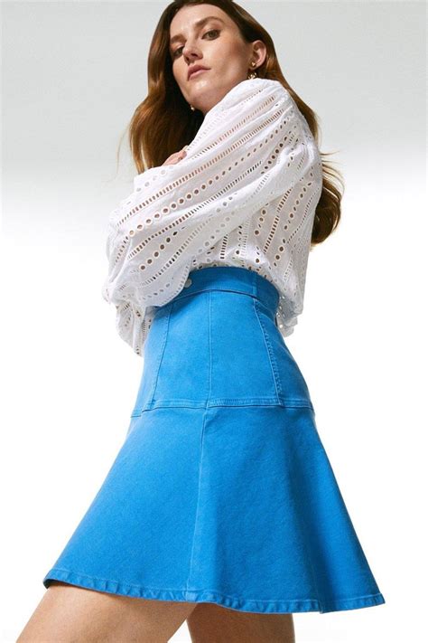 Denim Skater Skirt Blue Skater Denim Skirt Skater Skirt Skirts