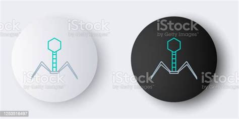 Line Bacteria Bacteriophage Icon Isolated On Grey Background Bacterial