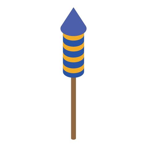 Blue And Yellow Firework Rocket Standing On Wooden Stick 49526221 Vector Art At Vecteezy
