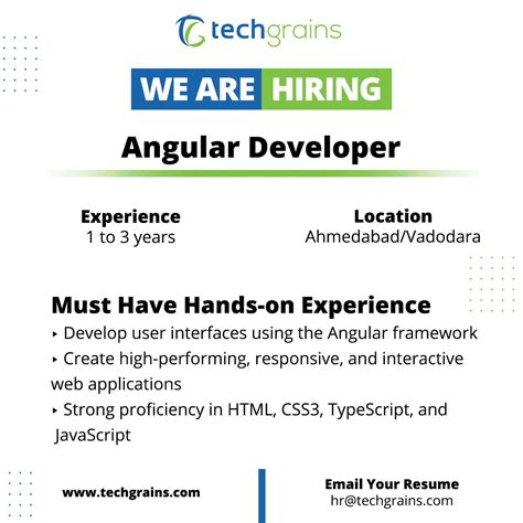 Techgrains Technologies On Linkedin Urgenthiring Angulardeveloper