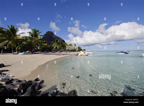 Geography Travel Mauritius Le Morne Le Morne Brabant Beach Stock