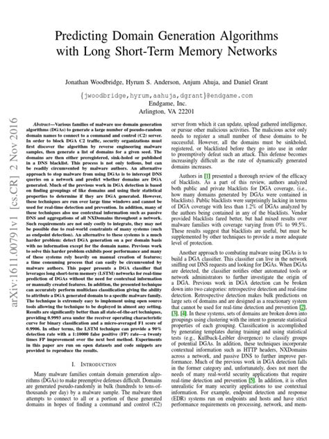 Predicting Domain Generation Algorithms With Long Short Term Memory