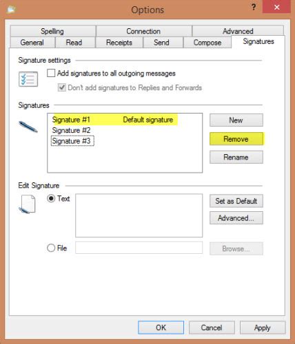 How To Delete Signature In Windows Live Mail 2012 Microsoft Community