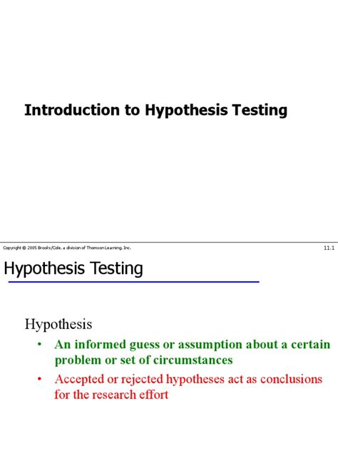 Hypothesis Testing Pdf Type I And Type Ii Errors Statistical