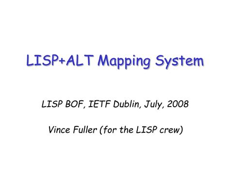 Ppt Lispalt Mapping System Powerpoint Presentation Free Download