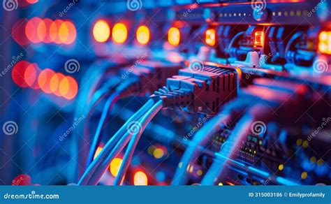 Network Cables Connected To Servers In Data Center Stock Photo Image Of Networking Service