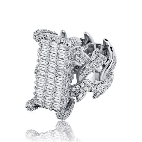 Bling Punky Rapper Luxury Fashion Rings For Men 14k Gold Plated Shiny