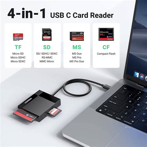 Ugreen Usb C Sd Card Reader 4 In 1 Memory Card Adapter External Sd Micro Sd Ms Cf Compact Flash