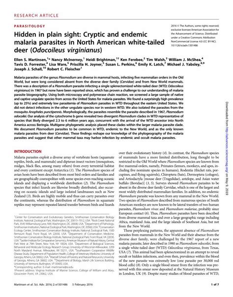 Pdf Hidden In Plain Sight Cryptic And Endemic Malaria Parasites In