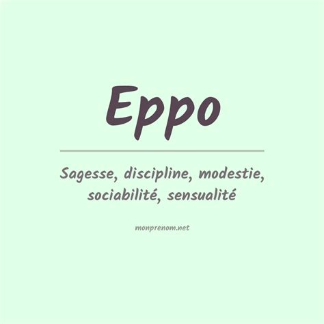Signification Du Prénom Eppo