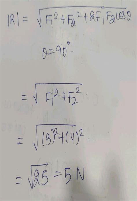 1 Two Forces Acting On A Particle Are Perpendicular To Each Other And Have Magnitudes 3 N And 4