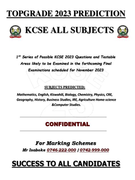 Kcse 2023 Topgrade Prediction Pdf