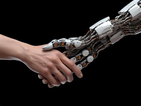 Premium Ai Image Human Interacting With Robot And Future Ai Job Industry