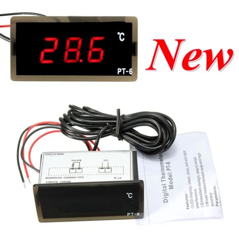 Car Vehicle Red LED Digital Thermometer Temperature Meter Probe 12V 40 ...