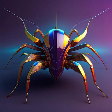Premium Ai Image Abstract Cyber Spider