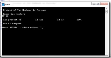 Free Programming Source Codes And Computer Programming Tutorials Product Of Two Numbers In Fortran