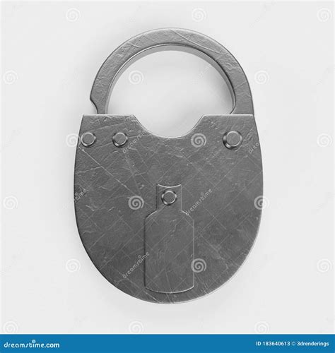 D Render Of Padlock Stock Illustration Illustration Of Door