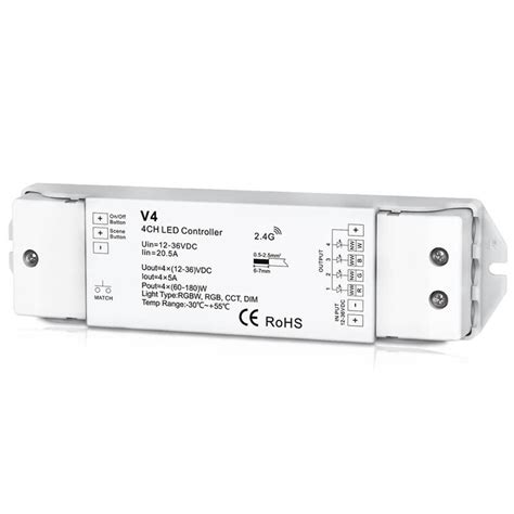 Led Rgb Rgbw Strip Controller V4 4CHx5A Draadloze Grandado