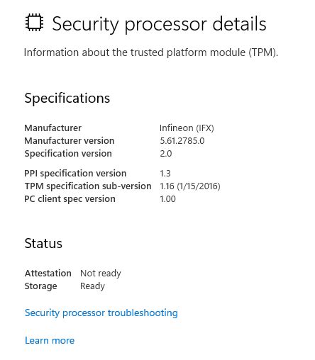 Trusted Platform Module Key Attestation Not Working Microsoft Qanda