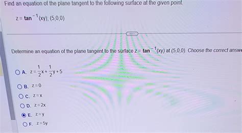 Solved Find An Equation Of The Plane Tangent To The Chegg