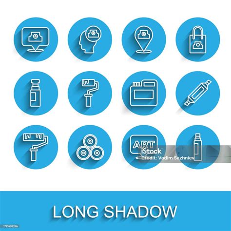 세트 라인 페인트 롤러 브러시 스프레이 캔 스프레이 노즐 캡 텍스트 아트가 있는 말풍선 마커 펜 페인트 구아슈 항아리 염료 아이콘 벡터 Brand Name Online