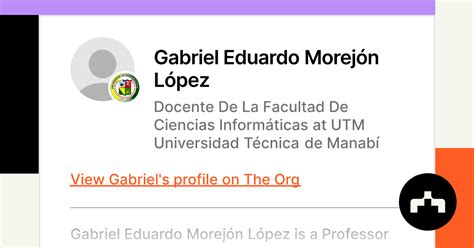 Gabriel Eduardo Morejón López Docente De La Facultad De Ciencias