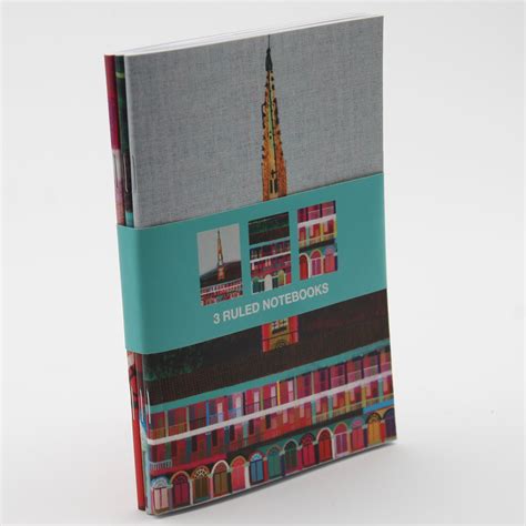 Set Of X A Stitched Custom Printed Notebooks Cornflower