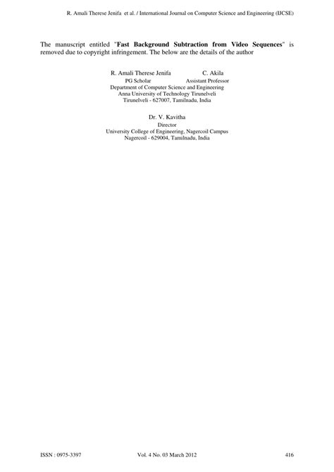 Pdf Rapid Background Subtraction From Video Sequences