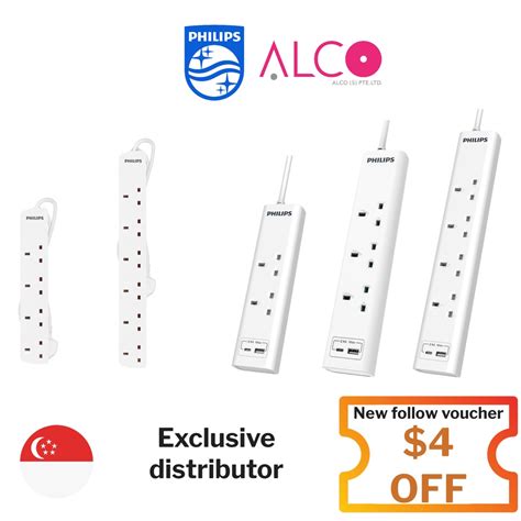 Philips Power Extension Socket With Without Usb C And Usb A 2 4a Max 2 3 4 6 Outlets 2 Meter