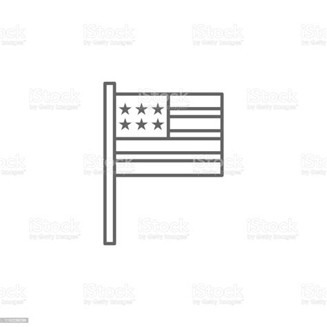 Usa Flag Outline Icon Signs And Symbols Can Be Used For Web Logo Mobile