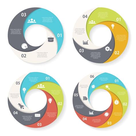 Premium Vector Set Template For Circle Diagram Options Web Design Graph And Round Infographic