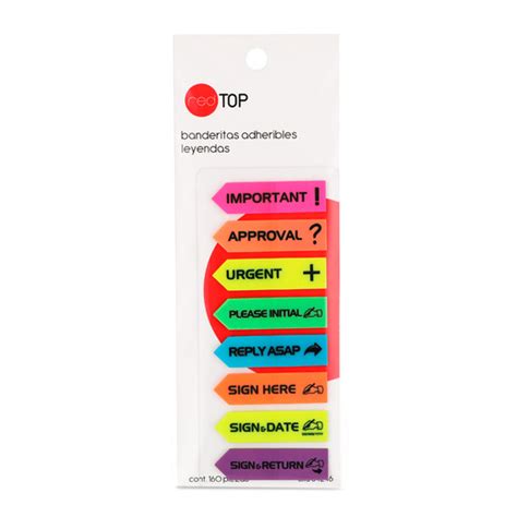 Banderitas Adhesivas Red Top Textos Colores Surtidos 160 Piezas