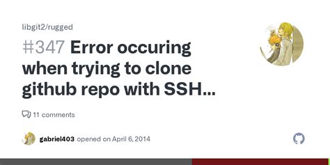 Error Occuring When Trying To Clone Github Repo With SSH Credentials