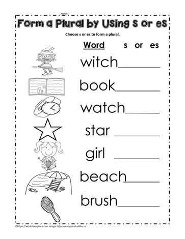 Form And Plural By Adding S Or Es Worksheets Plurals Worksheets Plurals English Worksheets