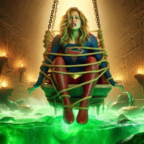 Supergirl Trapped Lowered Into Kryptonite Wate By Popooobb On Deviantart