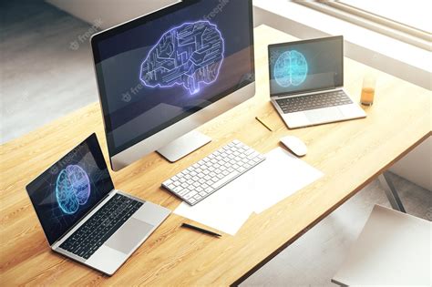 premium photo modern computer monitor with creative artificial