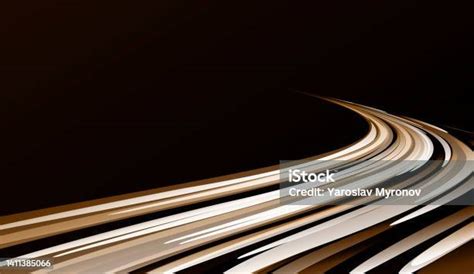 추상적 인 디자인 요소 직선으로 만든 빛의 트랙 어두운 공간에서의 대각선 구성 0명에 대한 스톡 벡터 아트 및 기타 이미지