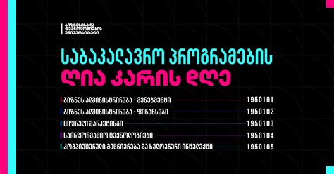 საბაკალავრო პროგრამების ღია კარის დღე