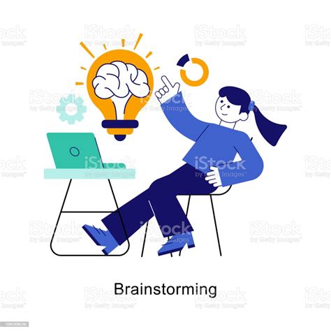 브레인스토밍 추상적인 개념 벡터를 플랫 스타일 스톡 일러스트레이션으로 브레인스토밍에 대한 스톡 벡터 아트 및 기타 이미지