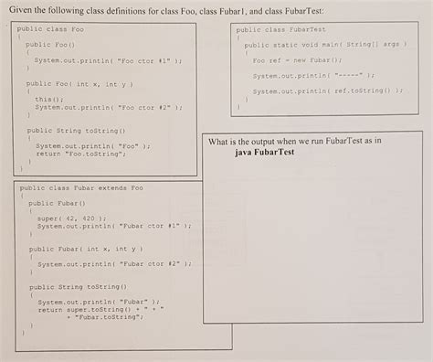 Solved Given The Following Class Definitions For Class Foo