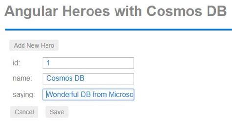 Angular 6 Application With Cosmos Db And Web Api 2