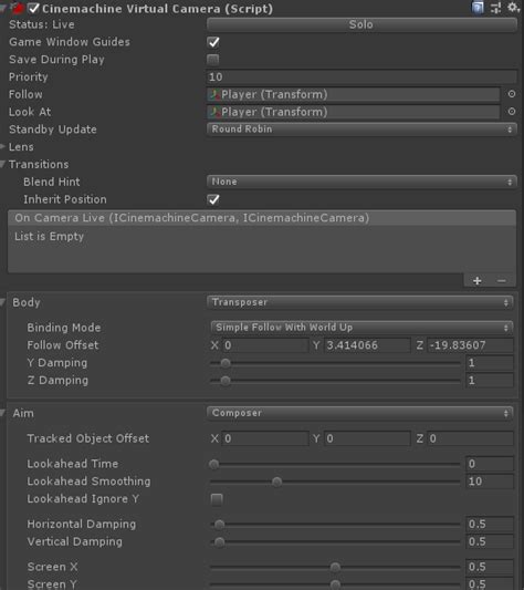 CineMachine Base Follow Offset Unity Engine Unity Discussions