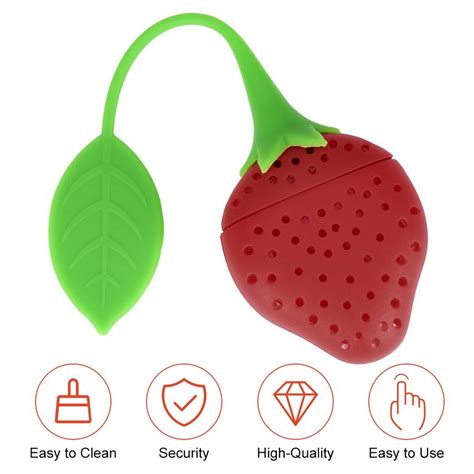Strawberry Shape Tea Infuser Pure Soft Silicone Rubber Loose Tea Leaf