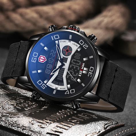 Kademan брендовые Модные мужские спортивные часы светодиодный двойной дисплей подсветка