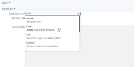 Configuring Summary Sql Operation For Chart View Aptify Support