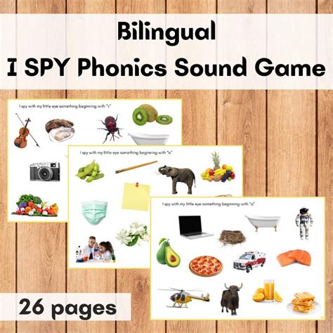 Bilingual I Spy Phonics Sound Game English And Spanish Etsy