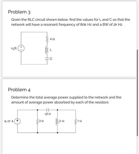 Solved Problem Problem Given The RLC Circuit Shown Bel