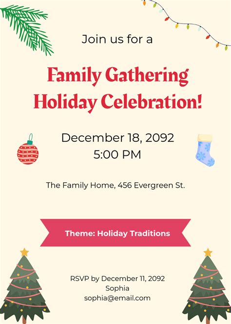 Free Holiday Invitation Templates Editable And Printable