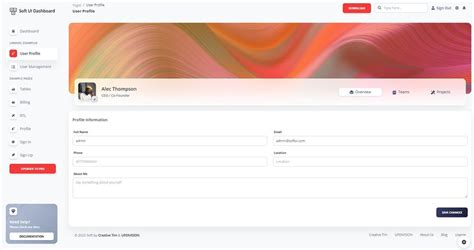 Soft Dashboard Laravel Free Template