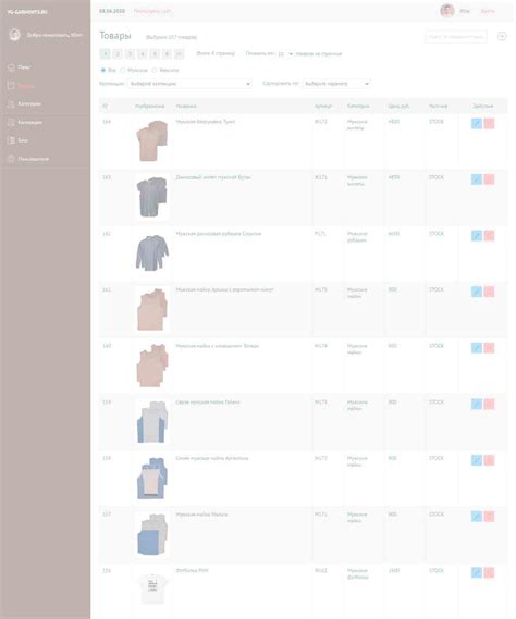 Admin Panel For An Online Clothing Store On Vue Js